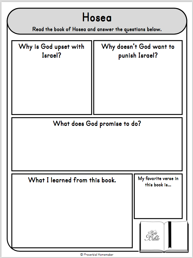 Minor Prophets Bible Lesson Printable Pack – Proverbial Homemaker
