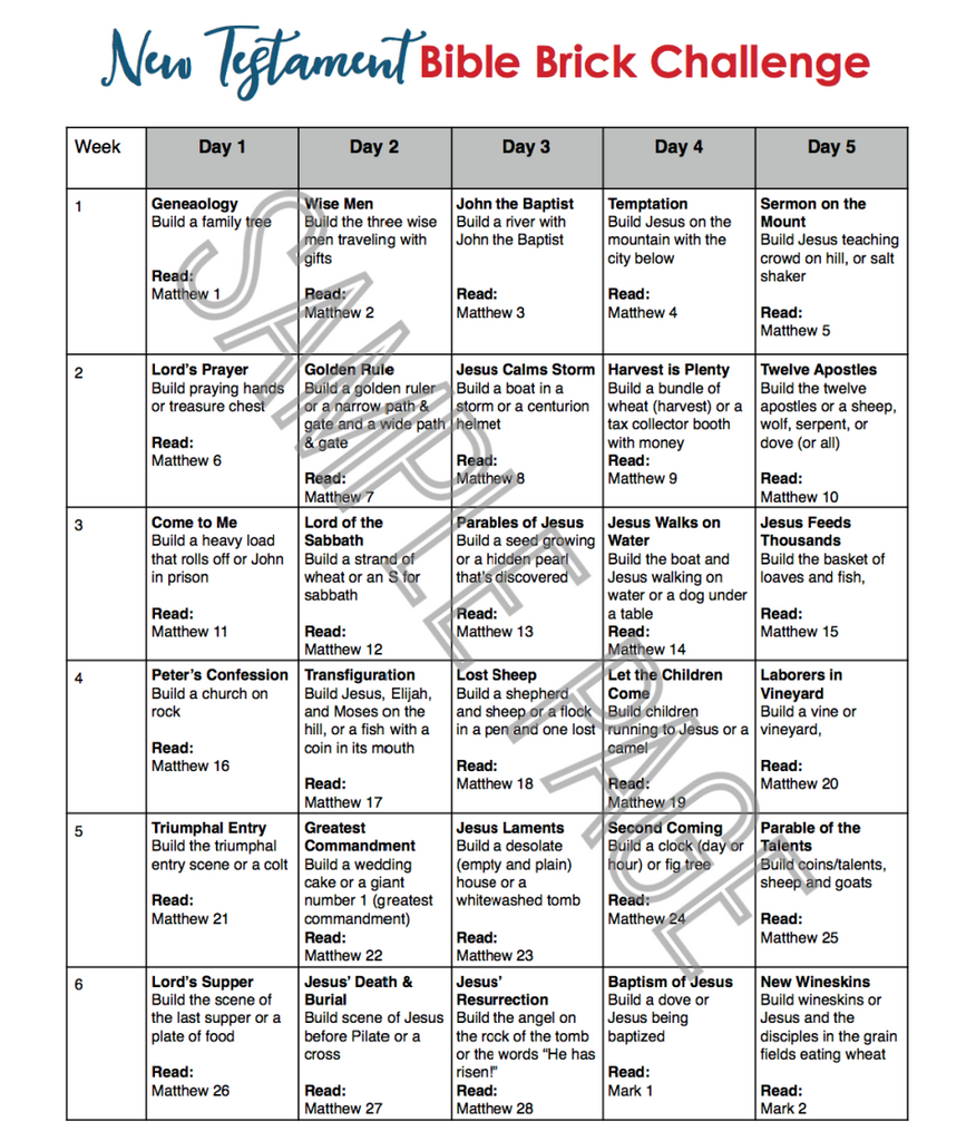 New Testament Bible Brick Challenge – Proverbial Homemaker