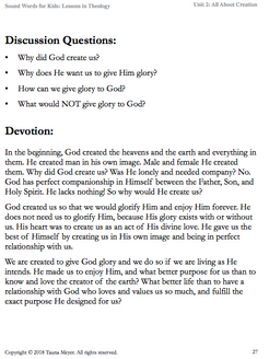 All About Creation (Sound Words for Kids: Lessons in Theology, Unit 2 ...