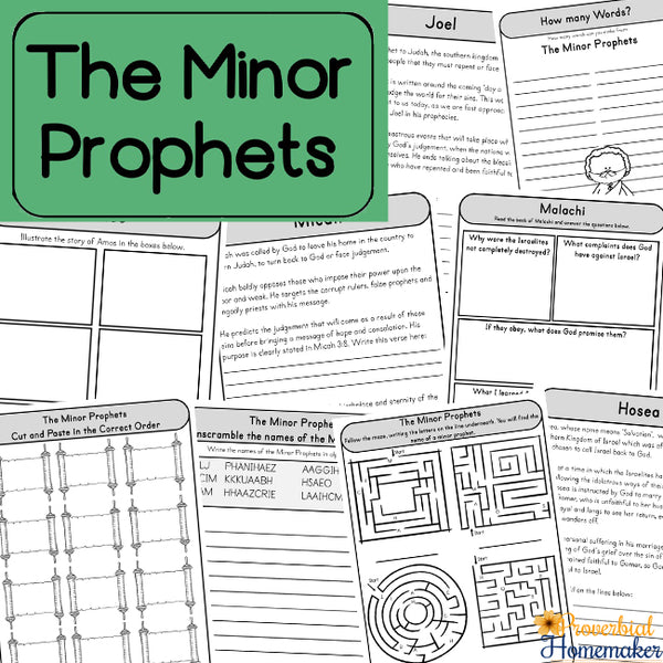 Minor Prophets Bible Lesson Printable Pack – Proverbial Homemaker