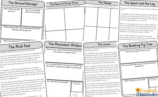 Bundle: Parables of Jesus Volumes 1, 2, and 3 – Proverbial Homemaker