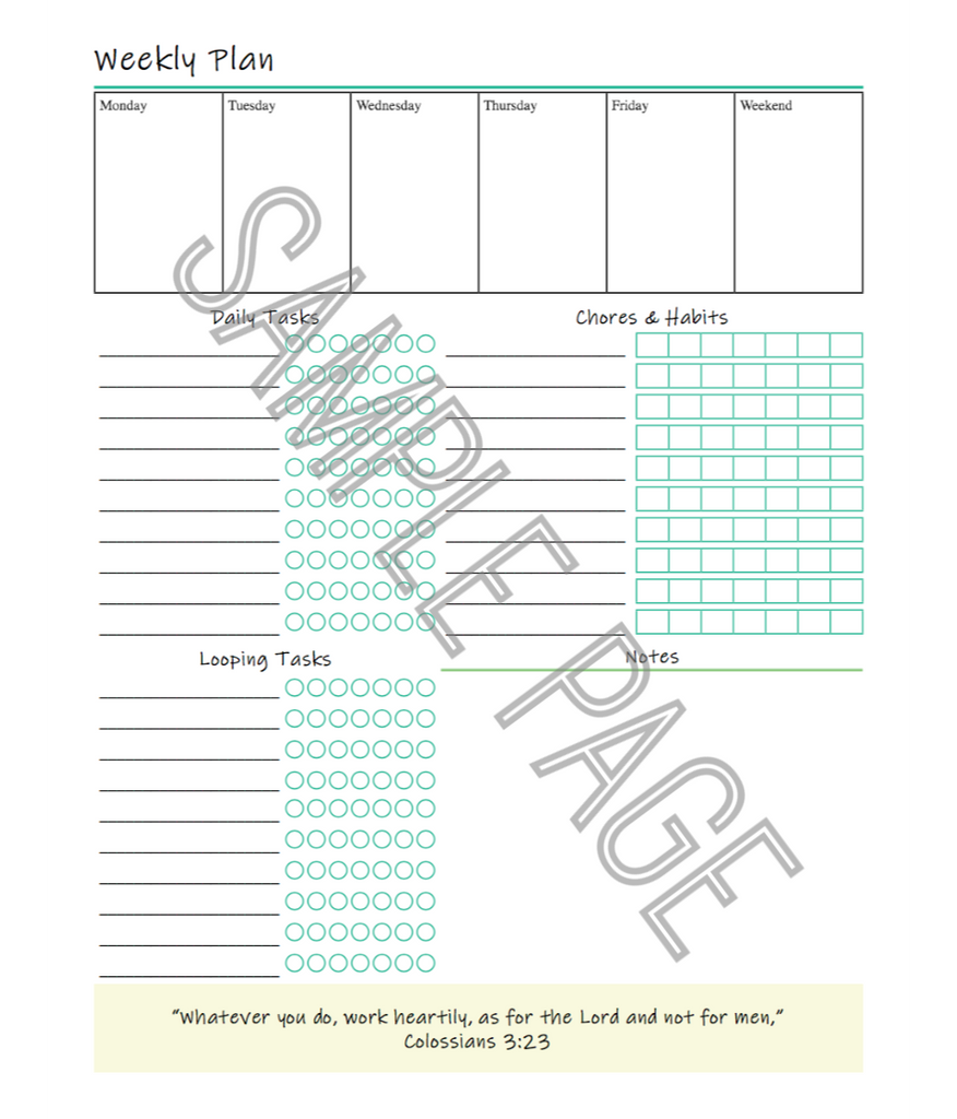 Student Work & Habit Tracker – Proverbial Homemaker